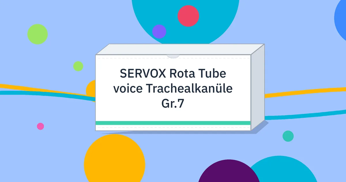 Symbolbild: Packung mit der Aufschrift SERVOX Rota Tube voice Trachealkanüle Gr.7 (PZN 09333016) – Verfügbarkeit und Bezug in Apotheken in Frankfurt am Main