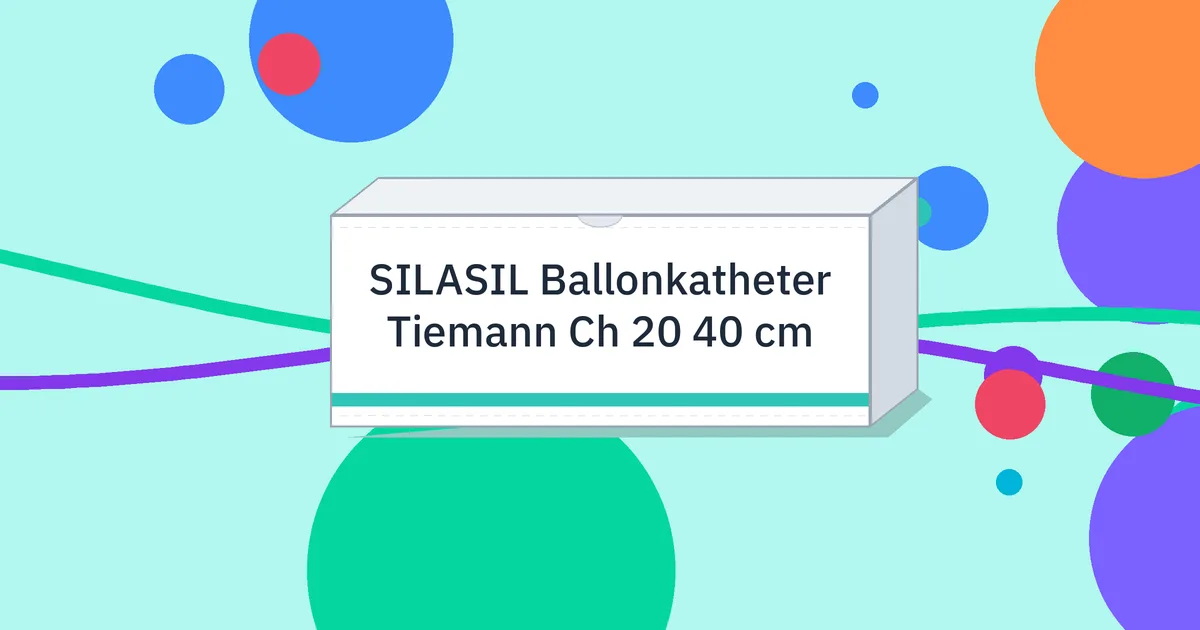 Symbolbild: Packung mit der Aufschrift SILASIL Ballonkatheter Tiemann Ch 20 40 cm (PZN 05035931) – Verfügbarkeit und Bezug in Apotheken in Frankfurt am Main