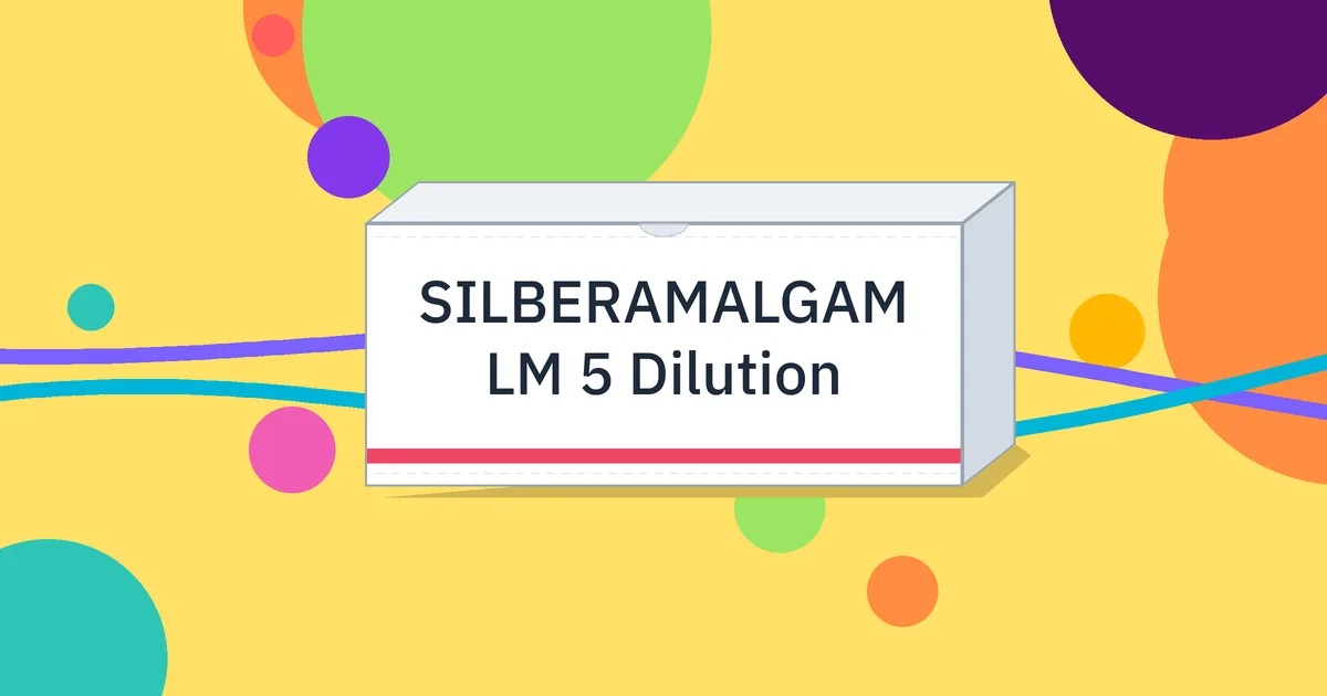 Symbolbild: Packung mit der Aufschrift SILBERAMALGAM LM 5 Dilution (PZN 13189192) – Verfügbarkeit und Bezug in Apotheken in Frankfurt am Main