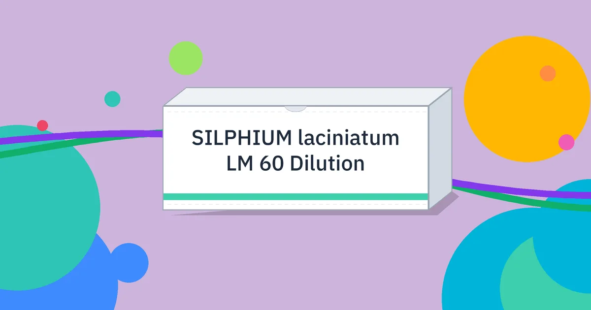 Symbolbild: Packung mit der Aufschrift SILPHIUM laciniatum LM 60 Dilution (PZN 13679571) – Verfügbarkeit und Bezug in Apotheken in Frankfurt am Main