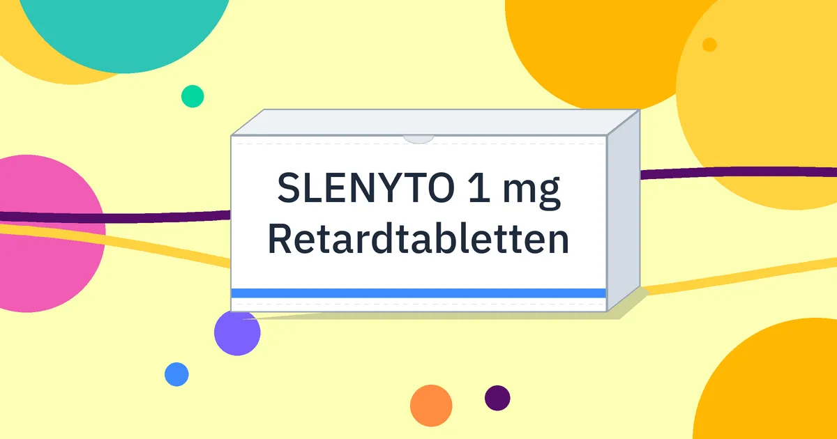 Symbolbild: Packung mit der Aufschrift SLENYTO 1 mg Retardtabletten (PZN 17568070) – Verfügbarkeit und Bezug in Apotheken in Frankfurt am Main