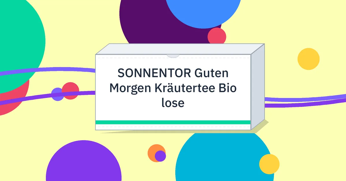 Symbolbild: Packung mit der Aufschrift SONNENTOR Guten Morgen Kräutertee Bio lose (PZN 18903820) – Verfügbarkeit und Bezug in Apotheken in Frankfurt am Main