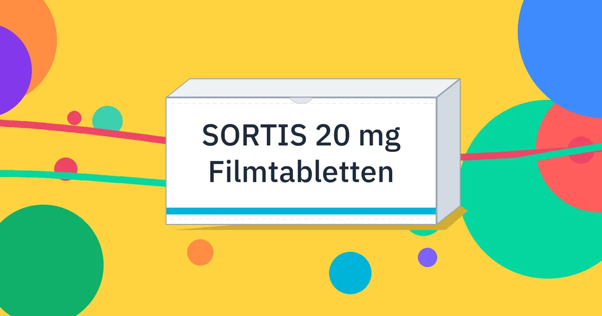 Symbolbild: Packung mit der Aufschrift SORTIS 20 mg Filmtabletten (PZN 11667003) – Verfügbarkeit und Bezug in Apotheken in Frankfurt am Main