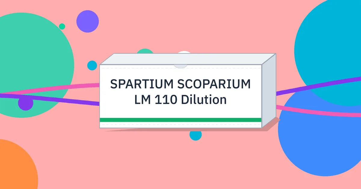 Symbolbild: Packung mit der Aufschrift SPARTIUM SCOPARIUM LM 110 Dilution (PZN 13195011) – Verfügbarkeit und Bezug in Apotheken in Frankfurt am Main