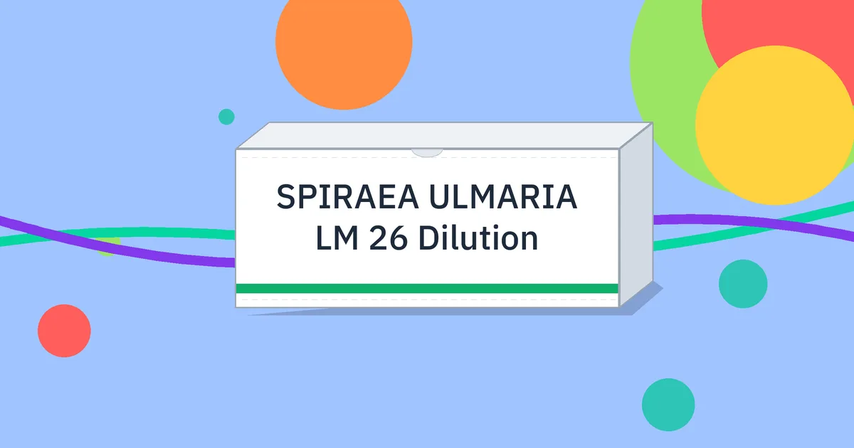 Symbolbild: Packung mit der Aufschrift SPIRAEA ULMARIA LM 26 Dilution (PZN 13196246) – Verfügbarkeit und Bezug in Apotheken in Frankfurt am Main