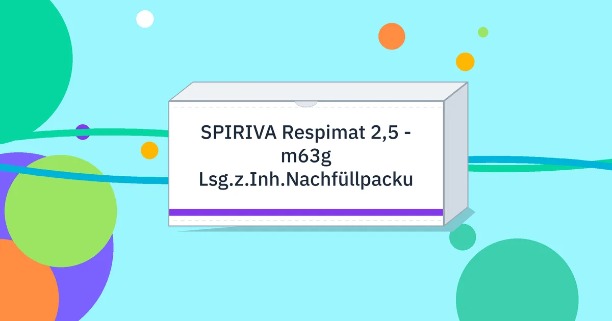 Symbolbild: Packung mit der Aufschrift SPIRIVA Respimat 2,5 -m63g Lsg.z.Inh.Nachfüllpacku (PZN 16369090) – Verfügbarkeit und Bezug in Apotheken in Frankfurt am Main