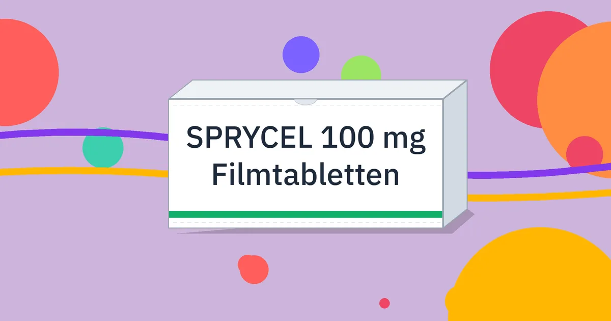 Symbolbild: Packung mit der Aufschrift SPRYCEL 100 mg Filmtabletten (PZN 04658392) – Verfügbarkeit und Bezug in Apotheken in Frankfurt am Main