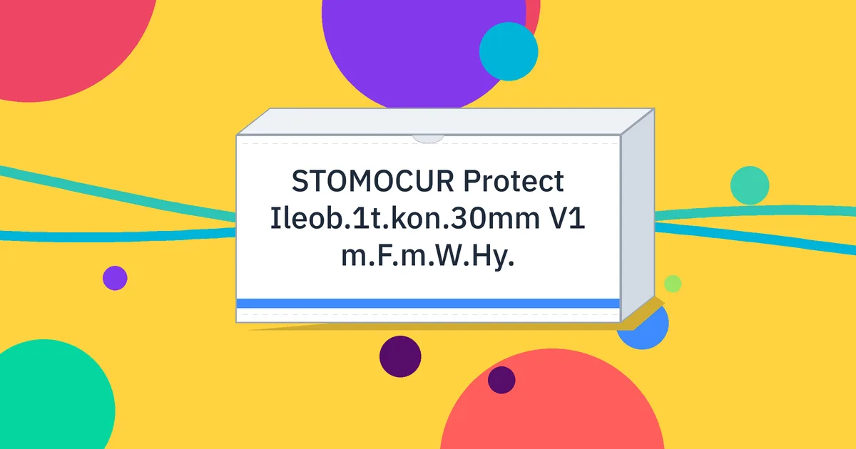 Symbolbild: Packung mit der Aufschrift STOMOCUR Protect Ileob.1t.kon.30mm V1 m.F.m.W.Hy. (PZN 14334667) – Verfügbarkeit und Bezug in Apotheken in Frankfurt am Main