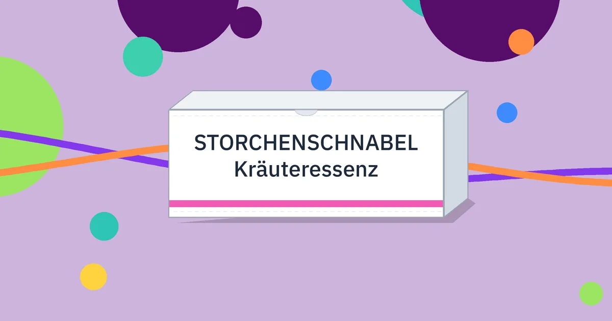 Symbolbild: Packung mit der Aufschrift STORCHENSCHNABEL Kräuteressenz (PZN 11163857) – Verfügbarkeit und Bezug in Apotheken in Frankfurt am Main
