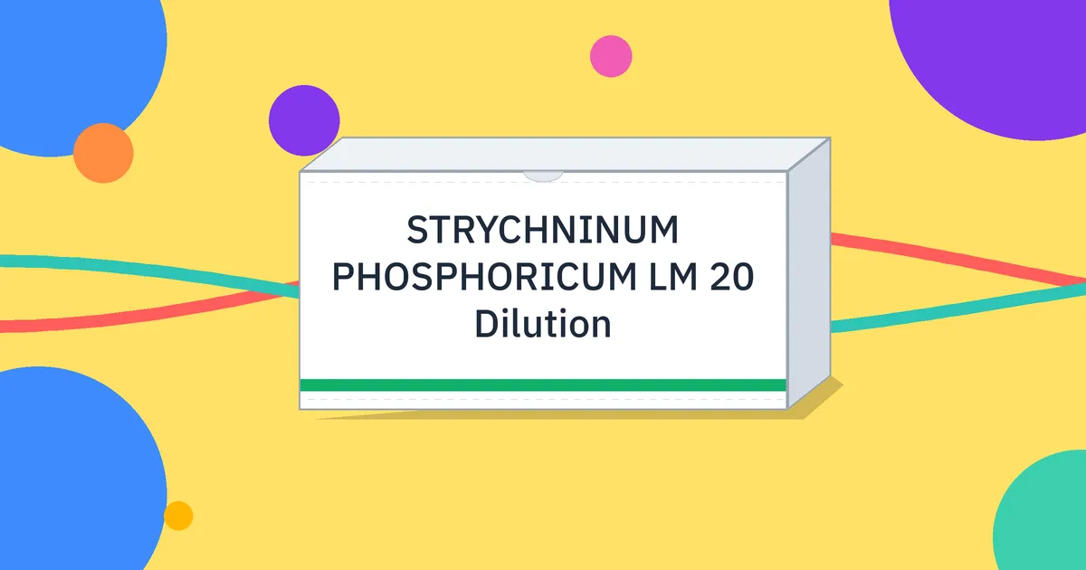 Symbolbild: Packung mit der Aufschrift STRYCHNINUM PHOSPHORICUM LM 20 Dilution (PZN 13207292) – Verfügbarkeit und Bezug in Apotheken in Frankfurt am Main