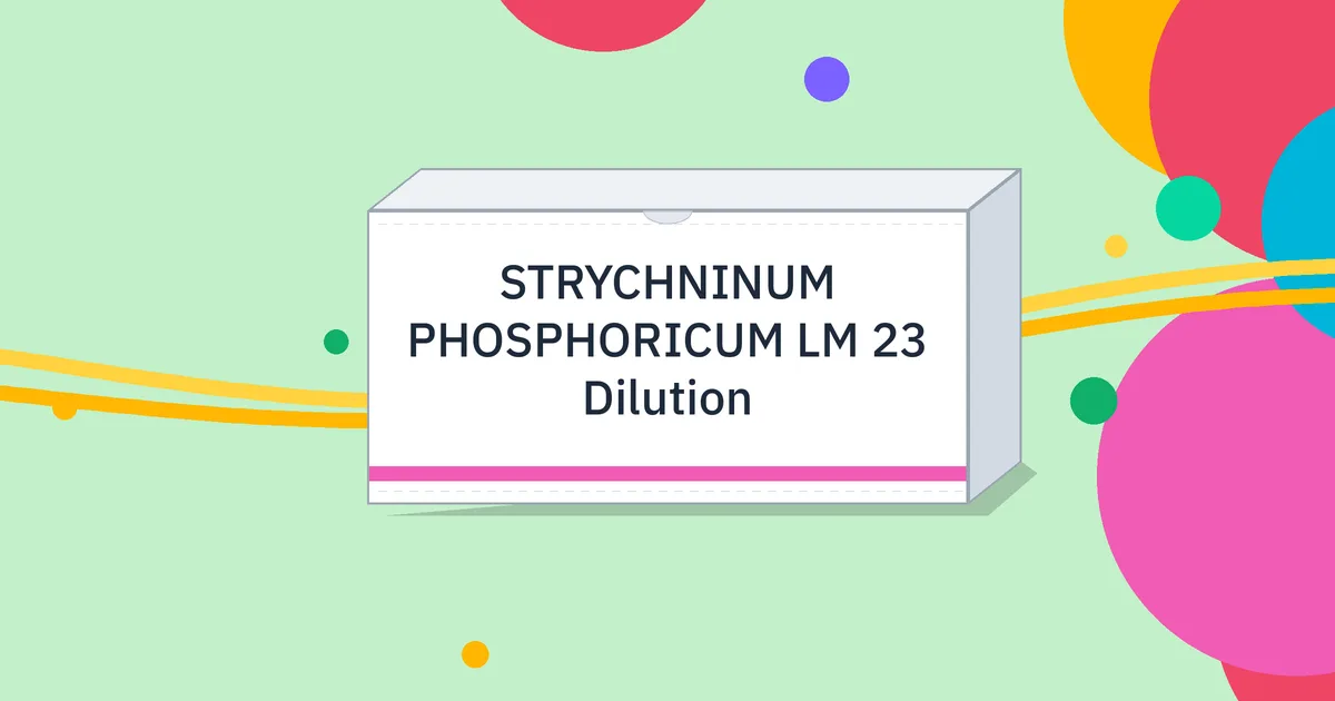 Symbolbild: Packung mit der Aufschrift STRYCHNINUM PHOSPHORICUM LM 23 Dilution (PZN 13207323) – Verfügbarkeit und Bezug in Apotheken in Frankfurt am Main