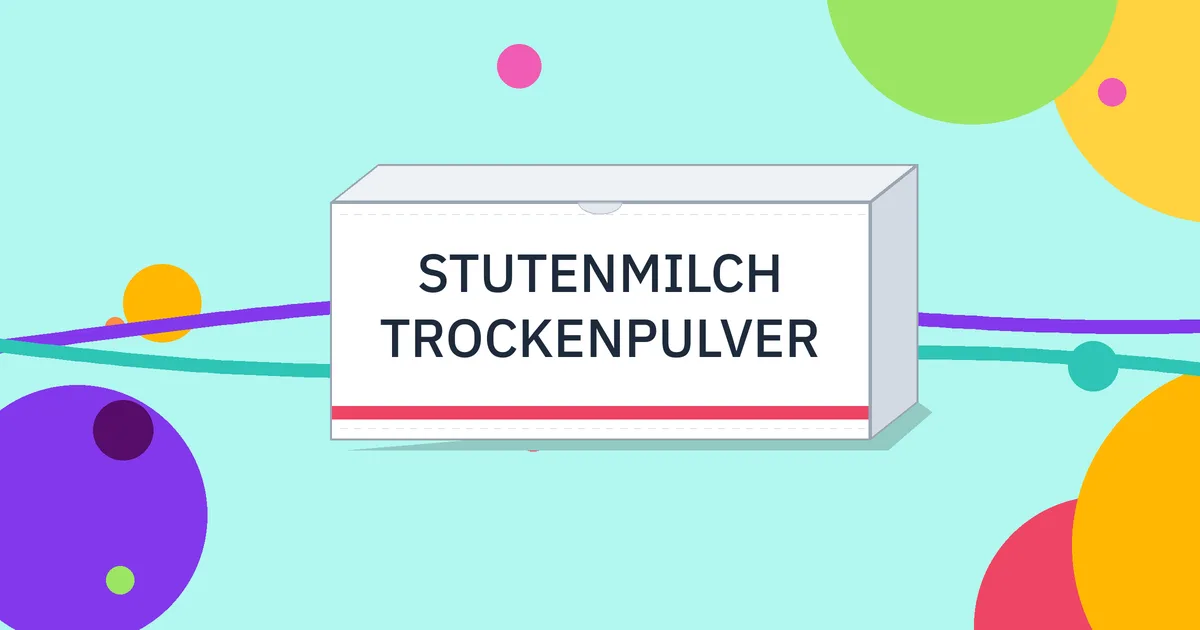 Symbolbild: Packung mit der Aufschrift STUTENMILCH TROCKENPULVER (PZN 02847108) – Verfügbarkeit und Bezug in Apotheken in Frankfurt am Main
