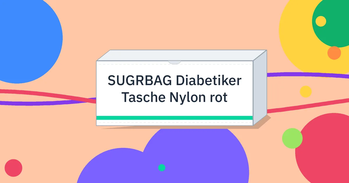 Symbolbild: Packung mit der Aufschrift SUGRBAG Diabetiker Tasche Nylon rot (PZN 11861136) – Verfügbarkeit und Bezug in Apotheken in Frankfurt am Main
