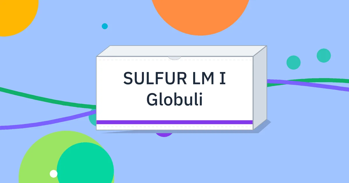 Symbolbild: Packung mit der Aufschrift SULFUR LM I Globuli (PZN 04224794) – Verfügbarkeit und Bezug in Apotheken in Frankfurt am Main