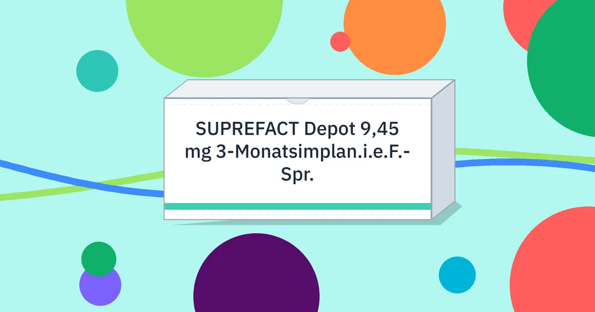 Symbolbild: Packung mit der Aufschrift SUPREFACT Depot 9,45 mg 3-Monatsimplan.i.e.F.-Spr. (PZN 14399307) – Verfügbarkeit und Bezug in Apotheken in Frankfurt am Main