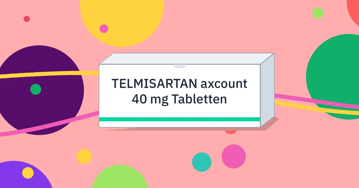 Symbolbild: Packung mit der Aufschrift TELMISARTAN axcount 40 mg Tabletten (PZN 16880345) – Verfügbarkeit und Bezug in Apotheken in Frankfurt am Main
