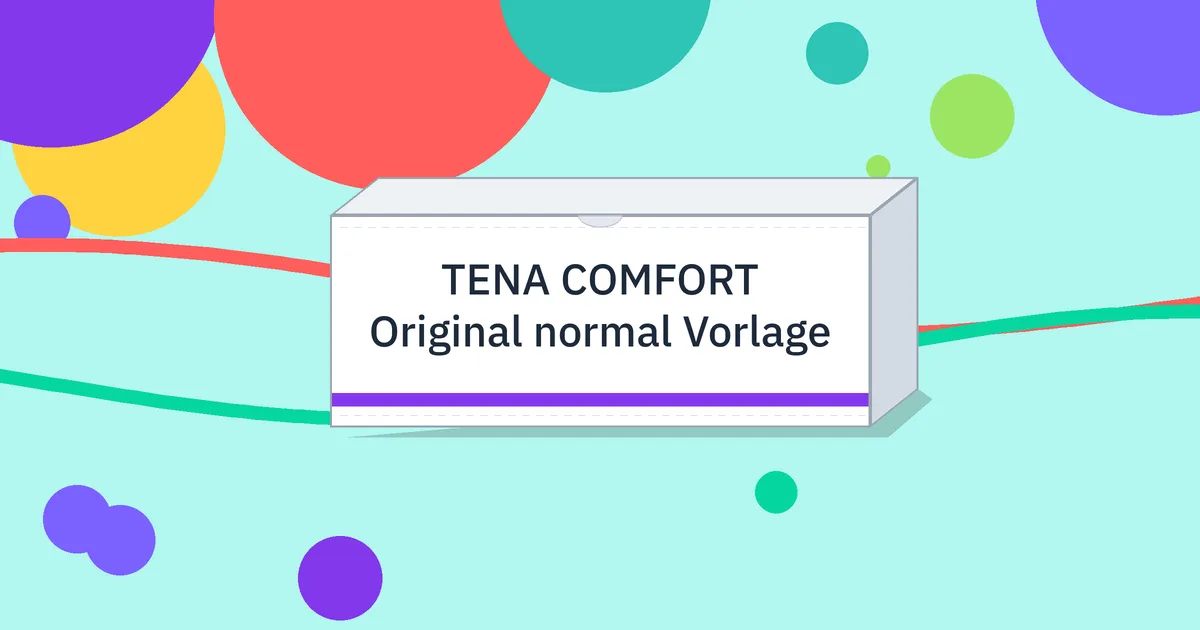 Symbolbild: Packung mit der Aufschrift TENA COMFORT Original normal Vorlage (PZN 11307523) – Verfügbarkeit und Bezug in Apotheken in Frankfurt am Main