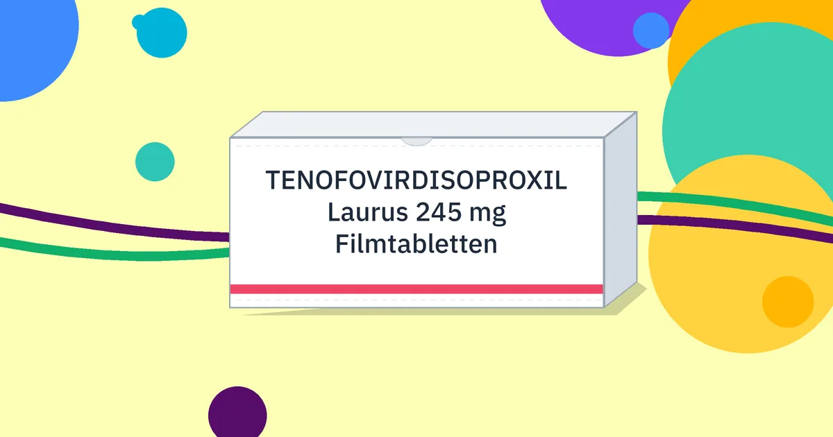 Symbolbild: Packung mit der Aufschrift TENOFOVIRDISOPROXIL Laurus 245 mg Filmtabletten (PZN 15640811) – Verfügbarkeit und Bezug in Apotheken in Frankfurt am Main