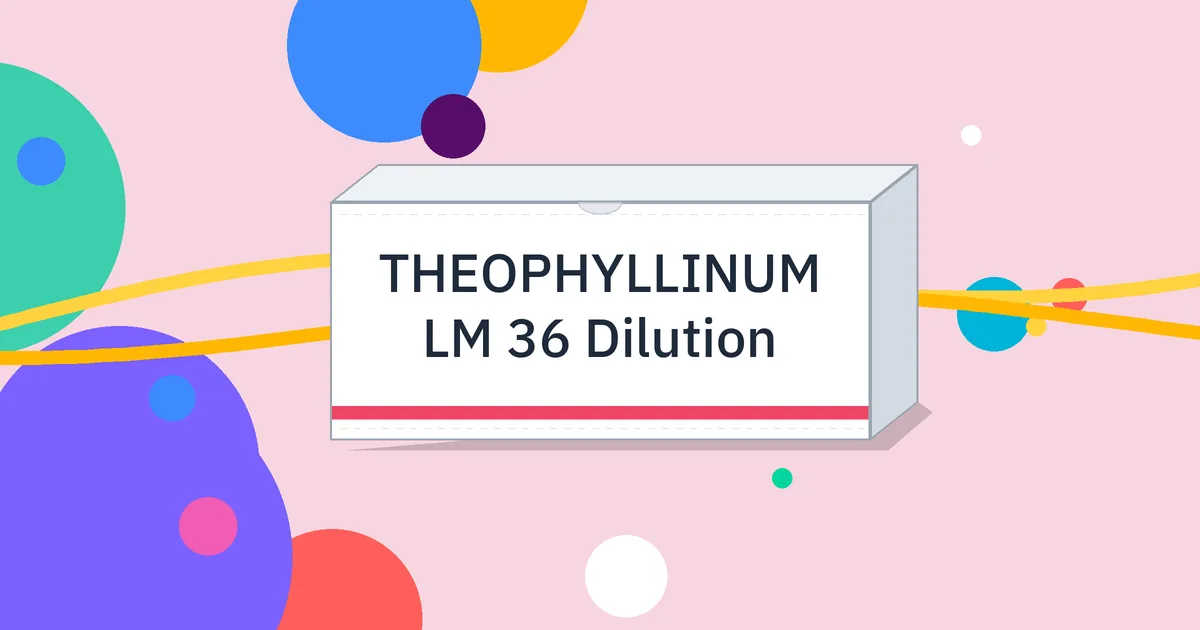 Symbolbild: Packung mit der Aufschrift THEOPHYLLINUM LM 36 Dilution (PZN 13220453) – Verfügbarkeit und Bezug in Apotheken in Frankfurt am Main