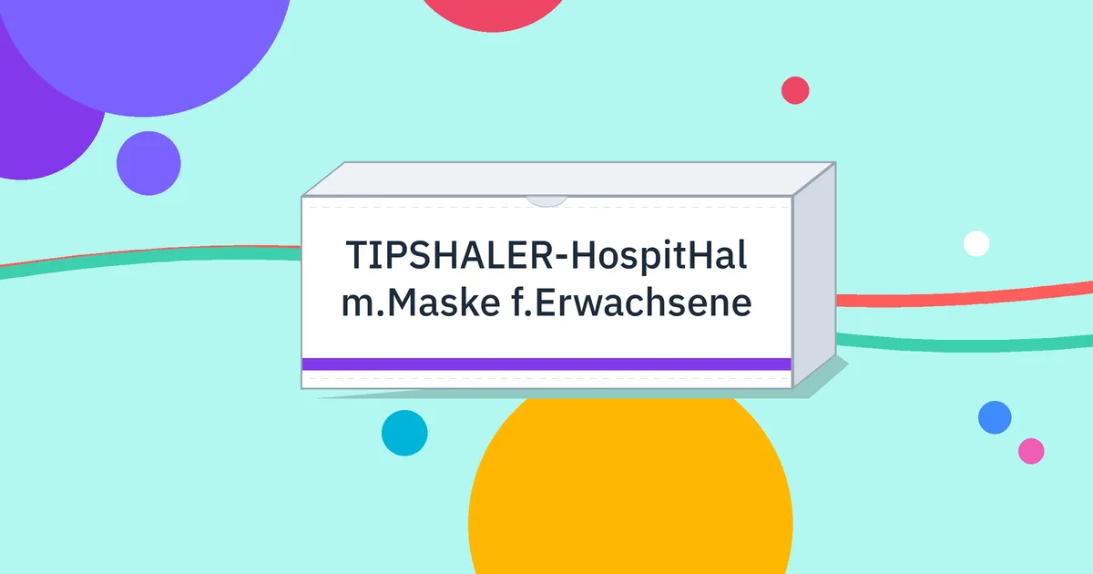Symbolbild: Packung mit der Aufschrift TIPSHALER-HospitHal m.Maske f.Erwachsene (PZN 19994724) – Verfügbarkeit und Bezug in Apotheken in Frankfurt am Main