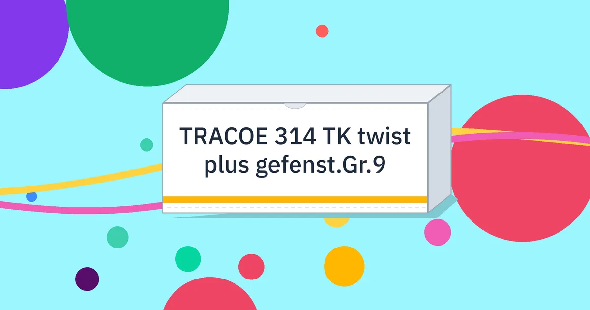Symbolbild: Packung mit der Aufschrift TRACOE 314 TK twist plus gefenst.Gr.9 (PZN 06831937) – Verfügbarkeit und Bezug in Apotheken in Frankfurt am Main