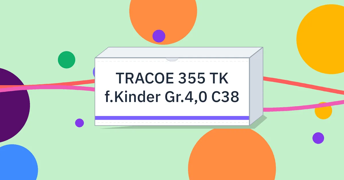 Symbolbild: Packung mit der Aufschrift TRACOE 355 TK f.Kinder Gr.4,0 C38 (PZN 11644137) – Verfügbarkeit und Bezug in Apotheken in Frankfurt am Main