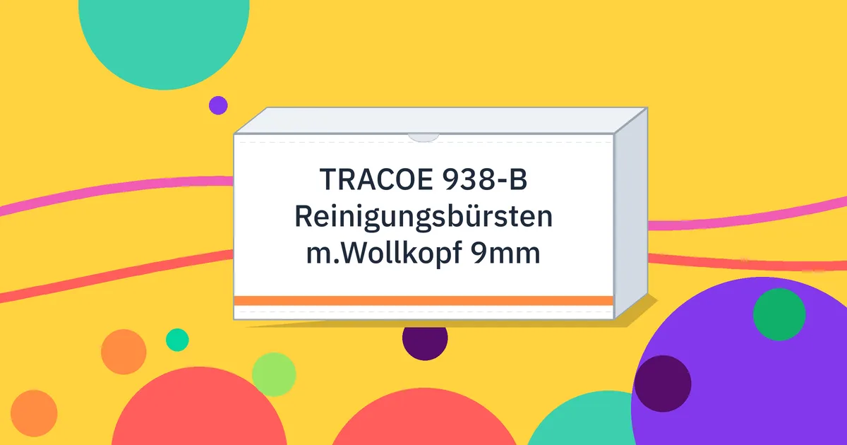 Symbolbild: Packung mit der Aufschrift TRACOE 938-B Reinigungsbürsten m.Wollkopf 9mm (PZN 02750656) – Verfügbarkeit und Bezug in Apotheken in Frankfurt am Main