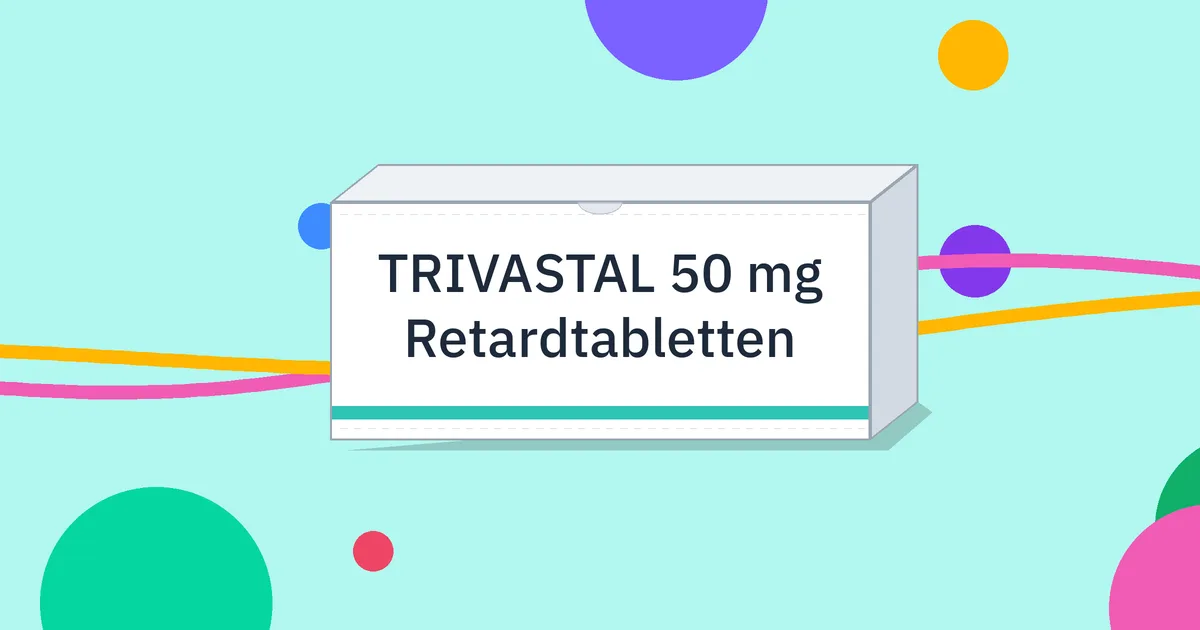Symbolbild: Packung mit der Aufschrift TRIVASTAL 50 mg Retardtabletten (PZN 12442996) – Verfügbarkeit und Bezug in Apotheken in Frankfurt am Main