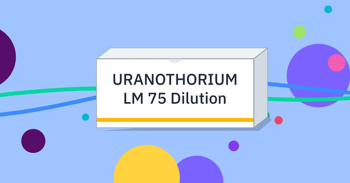 Symbolbild: Packung mit der Aufschrift URANOTHORIUM LM 75 Dilution (PZN 13257031) – Verfügbarkeit und Bezug in Apotheken in Frankfurt am Main