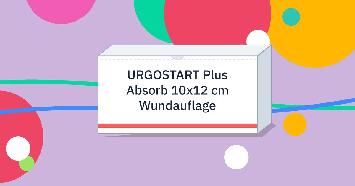 Symbolbild: Packung mit der Aufschrift URGOSTART Plus Absorb 10x12 cm Wundauflage (PZN 19342499) – Verfügbarkeit und Bezug in Apotheken in Frankfurt am Main