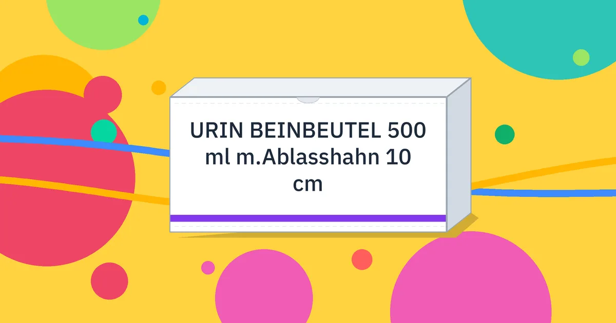 Symbolbild: Packung mit der Aufschrift URIN BEINBEUTEL 500 ml m.Ablasshahn 10 cm (PZN 04210881) – Verfügbarkeit und Bezug in Apotheken in Frankfurt am Main
