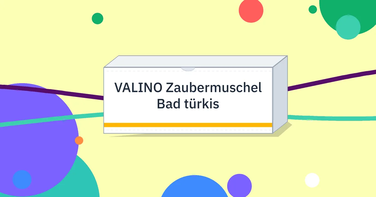 Symbolbild: Packung mit der Aufschrift VALINO Zaubermuschel Bad türkis (PZN 09731107) – Verfügbarkeit und Bezug in Apotheken in Frankfurt am Main