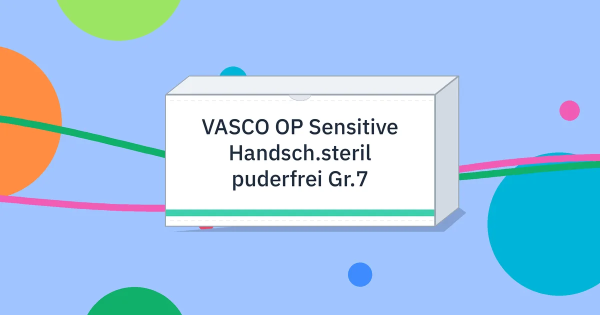 Symbolbild: Packung mit der Aufschrift VASCO OP Sensitive Handsch.steril puderfrei Gr.7 (PZN 04423849) – Verfügbarkeit und Bezug in Apotheken in Frankfurt am Main