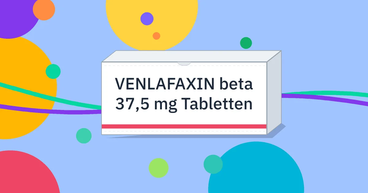 Symbolbild: Packung mit der Aufschrift VENLAFAXIN beta 37,5 mg Tabletten (PZN 00021120) – Verfügbarkeit und Bezug in Apotheken in Frankfurt am Main