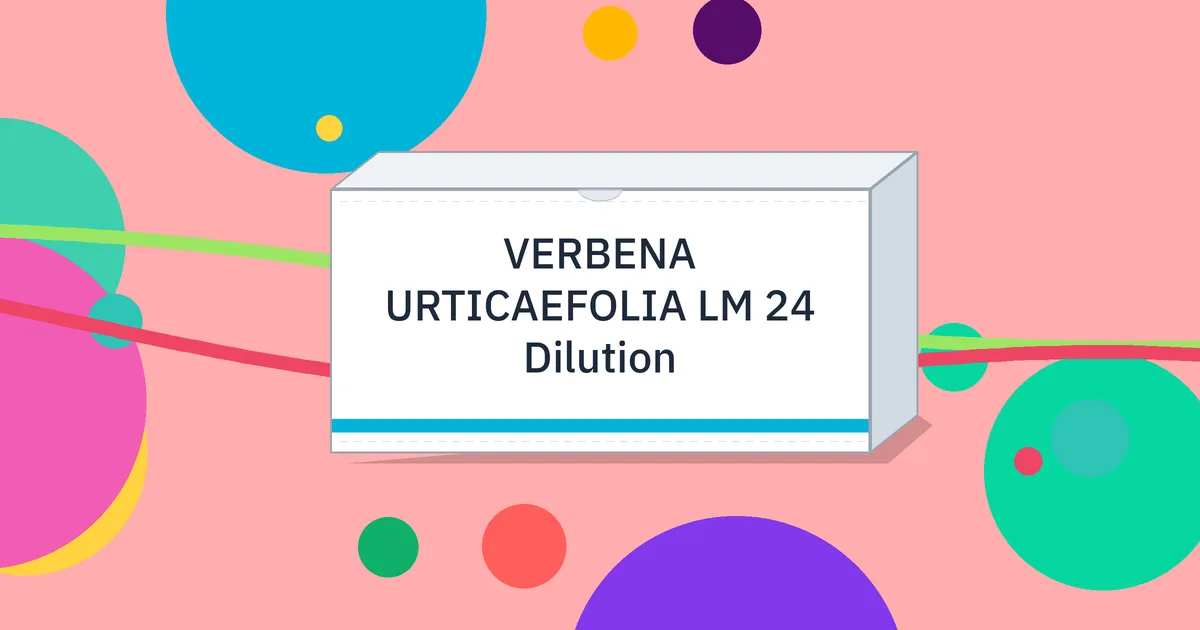 Symbolbild: Packung mit der Aufschrift VERBENA URTICAEFOLIA LM 24 Dilution (PZN 13268313) – Verfügbarkeit und Bezug in Apotheken in Frankfurt am Main