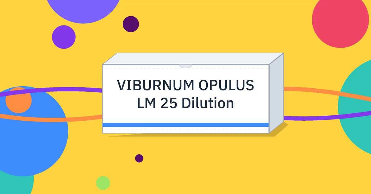 Symbolbild: Packung mit der Aufschrift VIBURNUM OPULUS LM 25 Dilution (PZN 13271195) – Verfügbarkeit und Bezug in Apotheken in Frankfurt am Main