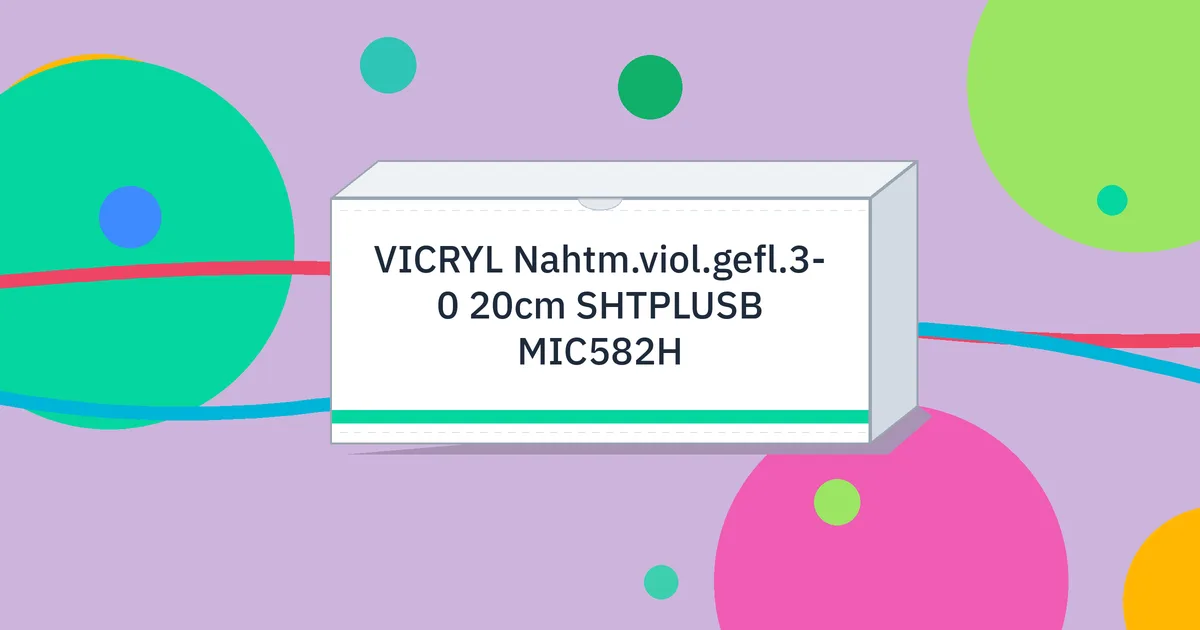 Symbolbild: Packung mit der Aufschrift VICRYL Nahtm.viol.gefl.3-0 20cm SHTPLUSB MIC582H (PZN 20896429) – Verfügbarkeit und Bezug in Apotheken in Frankfurt am Main
