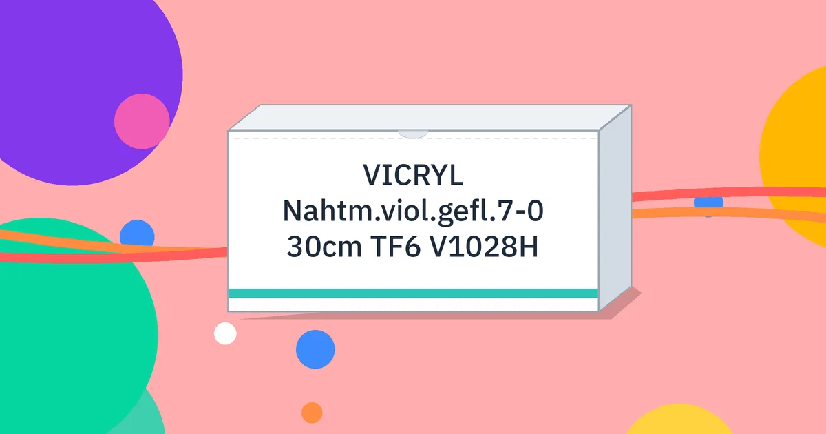 Symbolbild: Packung mit der Aufschrift VICRYL Nahtm.viol.gefl.7-0 30cm TF6 V1028H (PZN 20913671) – Verfügbarkeit und Bezug in Apotheken in Frankfurt am Main