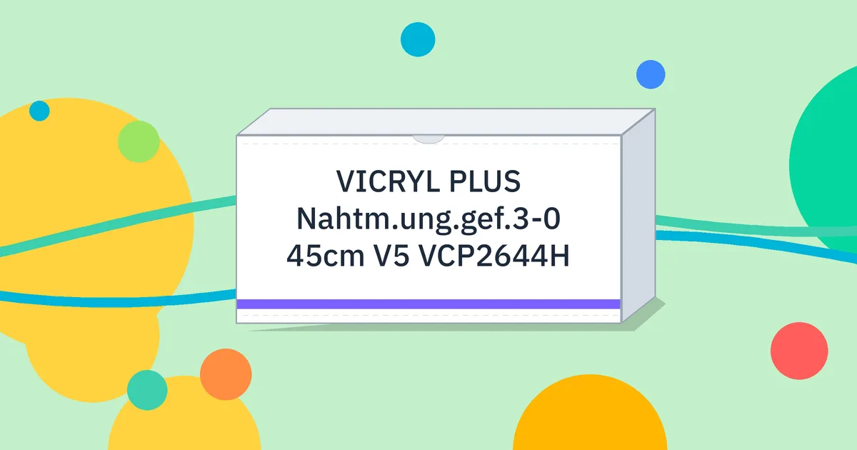 Symbolbild: Packung mit der Aufschrift VICRYL PLUS Nahtm.ung.gef.3-0 45cm V5 VCP2644H (PZN 19884065) – Verfügbarkeit und Bezug in Apotheken in Frankfurt am Main