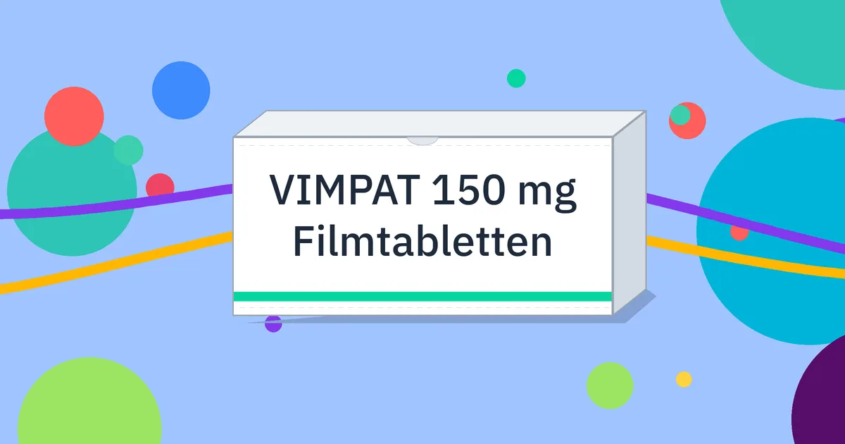 Symbolbild: Packung mit der Aufschrift VIMPAT 150 mg Filmtabletten (PZN 02539068) – Verfügbarkeit und Bezug in Apotheken in Frankfurt am Main