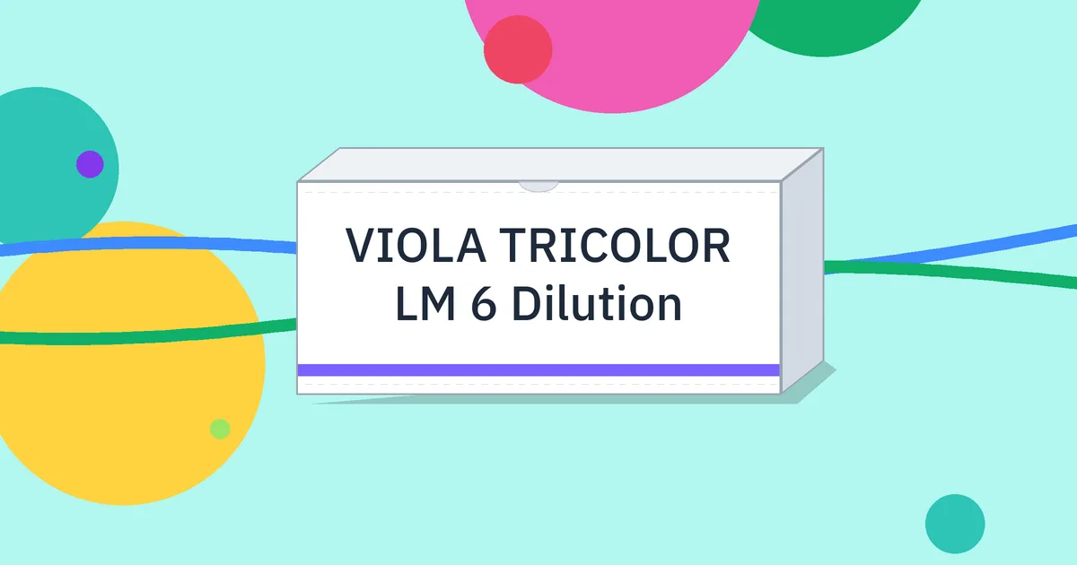 Symbolbild: Packung mit der Aufschrift VIOLA TRICOLOR LM 6 Dilution (PZN 03502920) – Verfügbarkeit und Bezug in Apotheken in Frankfurt am Main
