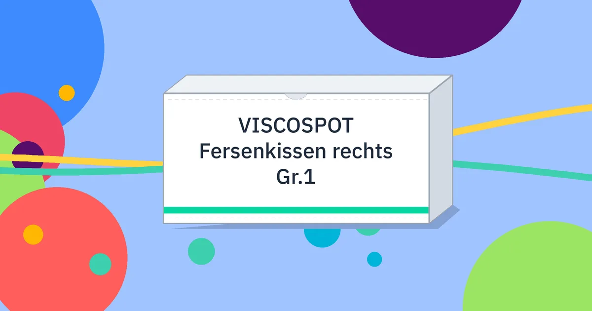Symbolbild: Packung mit der Aufschrift VISCOSPOT Fersenkissen rechts Gr.1 (PZN 08912120) – Verfügbarkeit und Bezug in Apotheken in Frankfurt am Main
