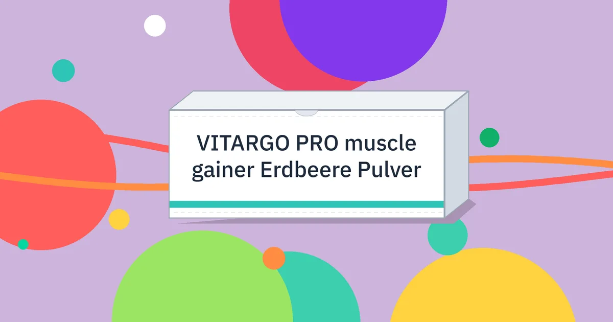 Symbolbild: Packung mit der Aufschrift VITARGO PRO muscle gainer Erdbeere Pulver (PZN 11178617) – Verfügbarkeit und Bezug in Apotheken in Frankfurt am Main