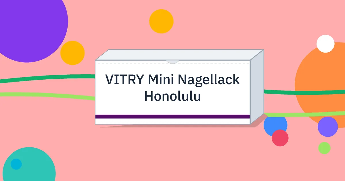 Symbolbild: Packung mit der Aufschrift VITRY Mini Nagellack Honolulu (PZN 16758147) – Verfügbarkeit und Bezug in Apotheken in Frankfurt am Main