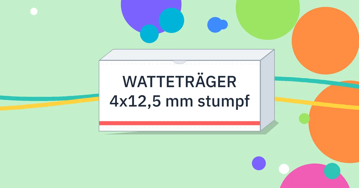 Symbolbild: Packung mit der Aufschrift WATTETRÄGER 4x12,5 mm stumpf (PZN 02446467) – Verfügbarkeit und Bezug in Apotheken in Frankfurt am Main