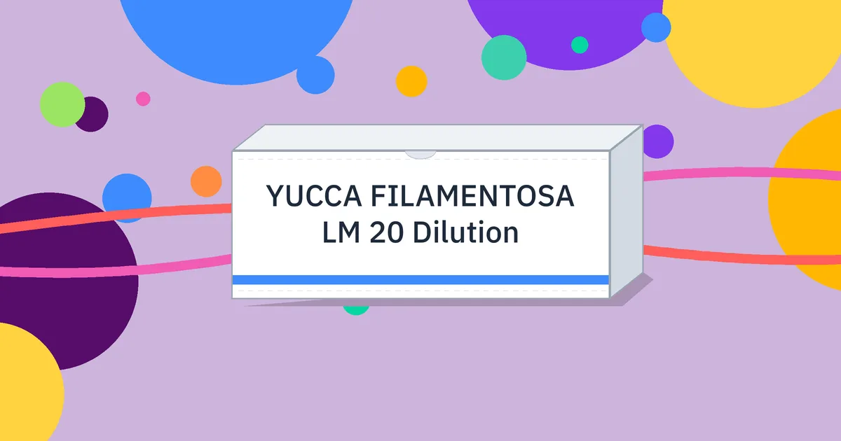 Symbolbild: Packung mit der Aufschrift YUCCA FILAMENTOSA LM 20 Dilution (PZN 13288913) – Verfügbarkeit und Bezug in Apotheken in Frankfurt am Main