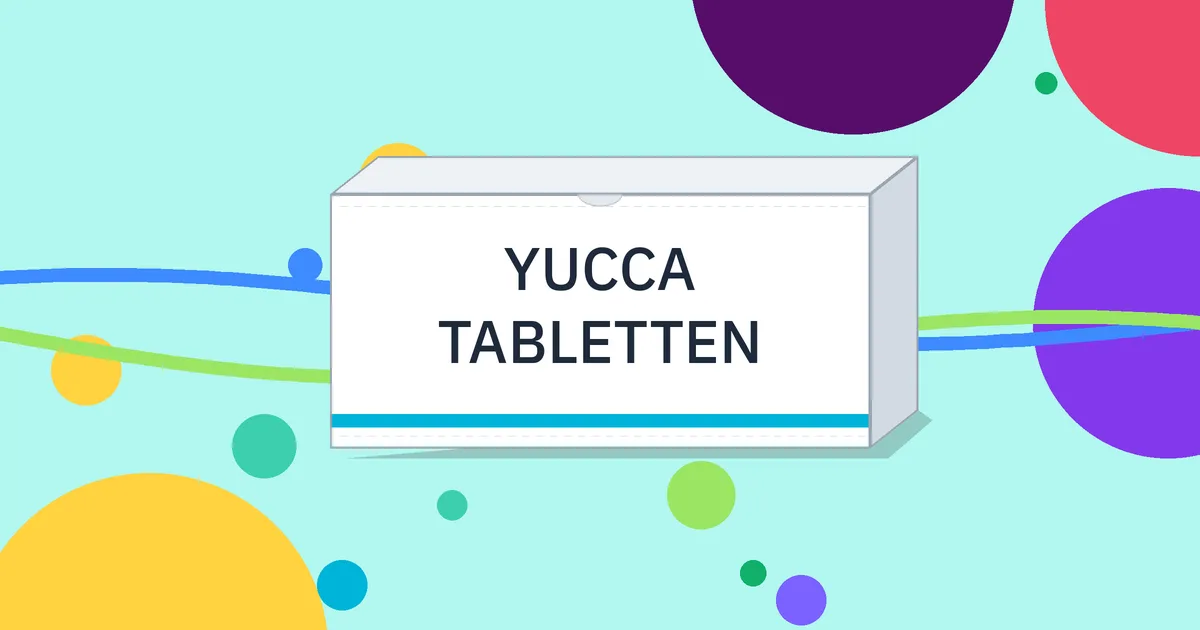 Symbolbild: Packung mit der Aufschrift YUCCA TABLETTEN (PZN 08665986) – Verfügbarkeit und Bezug in Apotheken in Frankfurt am Main