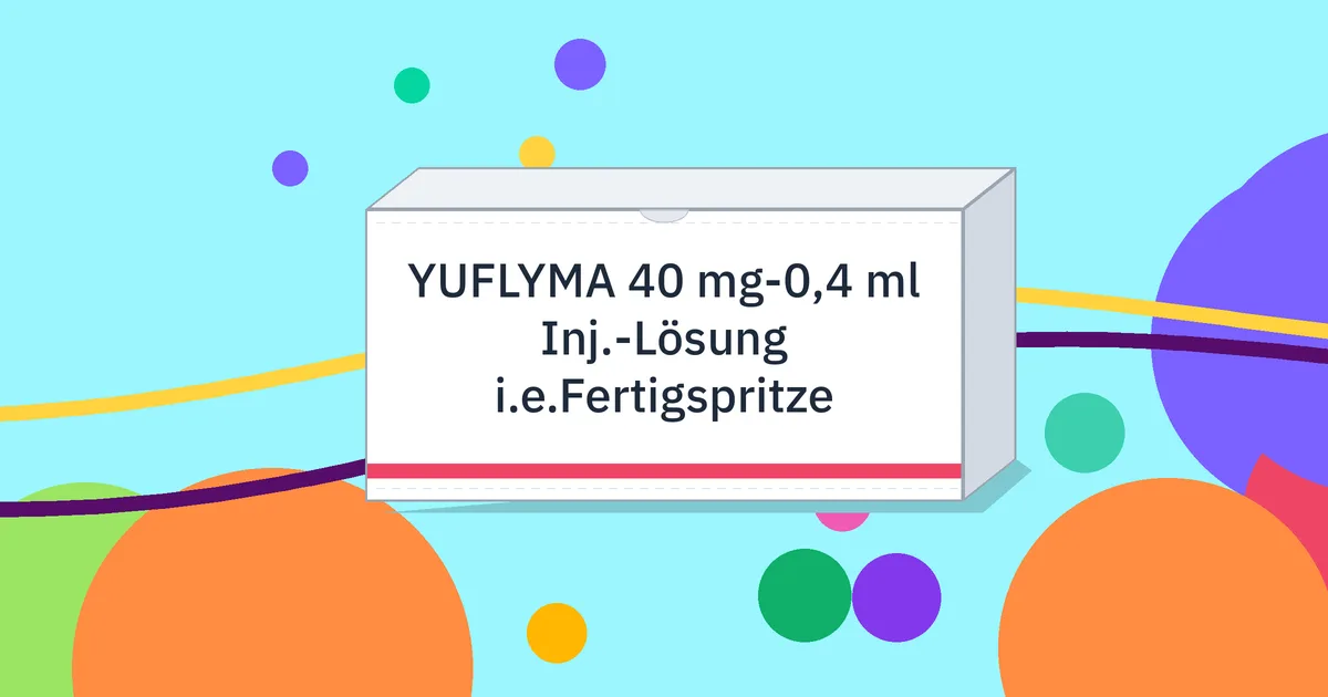 Symbolbild: Packung mit der Aufschrift YUFLYMA 40 mg-0,4 ml Inj.-Lösung i.e.Fertigspritze (PZN 19252709) – Verfügbarkeit und Bezug in Apotheken in Frankfurt am Main