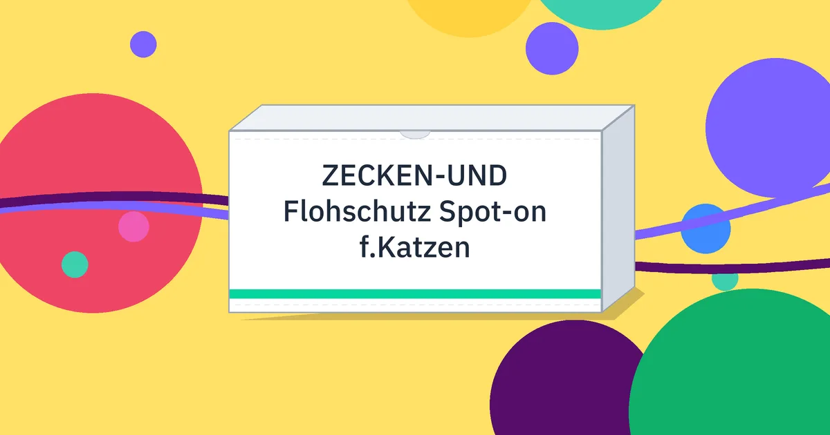 Symbolbild: Packung mit der Aufschrift ZECKEN-UND Flohschutz Spot-on f.Katzen (PZN 17849366) – Verfügbarkeit und Bezug in Apotheken in Frankfurt am Main