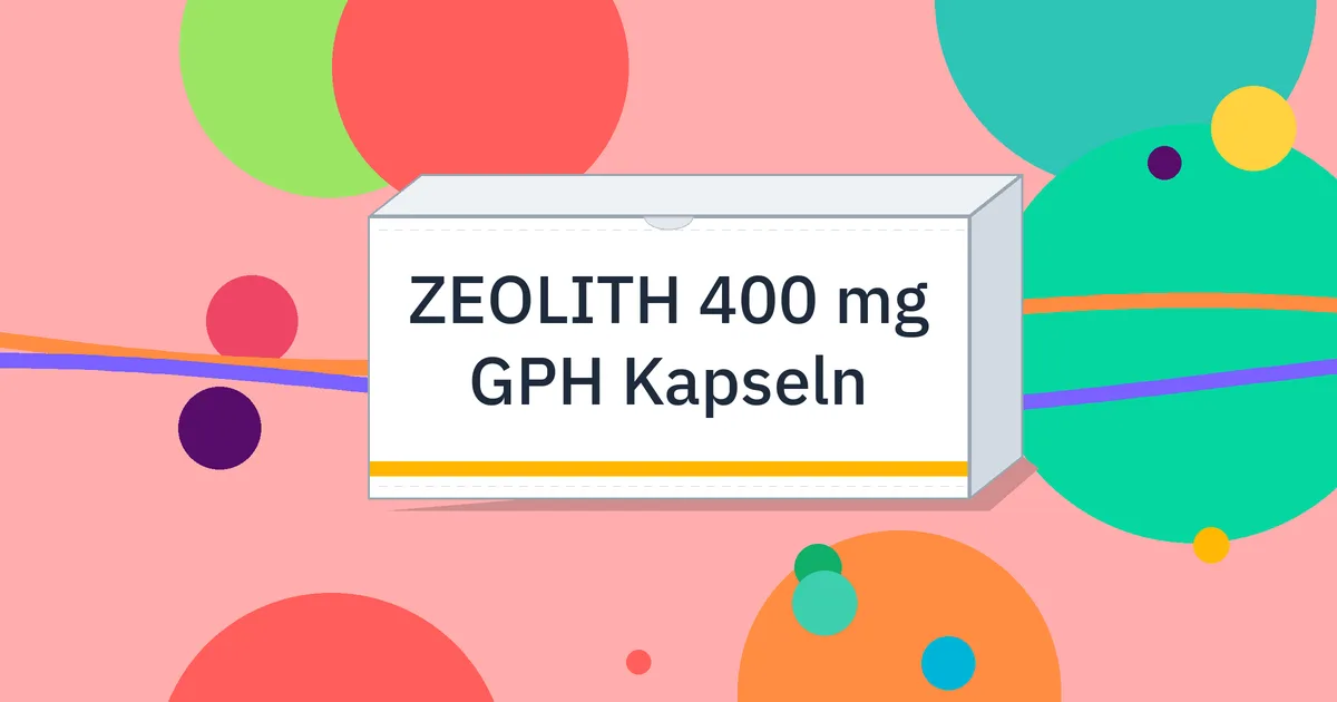 Symbolbild: Packung mit der Aufschrift ZEOLITH 400 mg GPH Kapseln (PZN 08429949) – Verfügbarkeit und Bezug in Apotheken in Frankfurt am Main